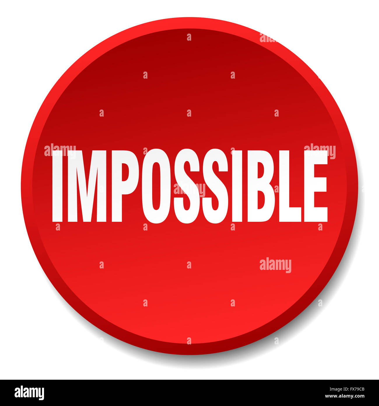 impossible red round flat isolated push button Stock Photo - Alamy