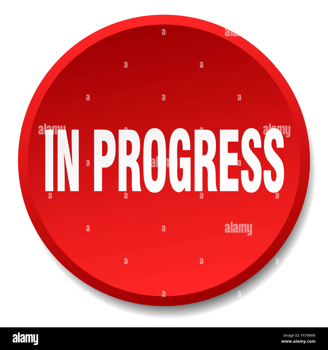 in progress red round flat isolated push button Stock Photo - Alamy