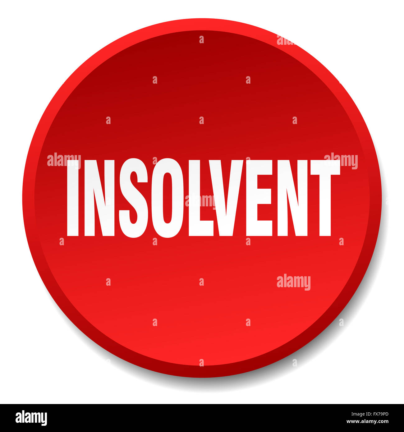 insolvent red round flat isolated push button Stock Photo - Alamy