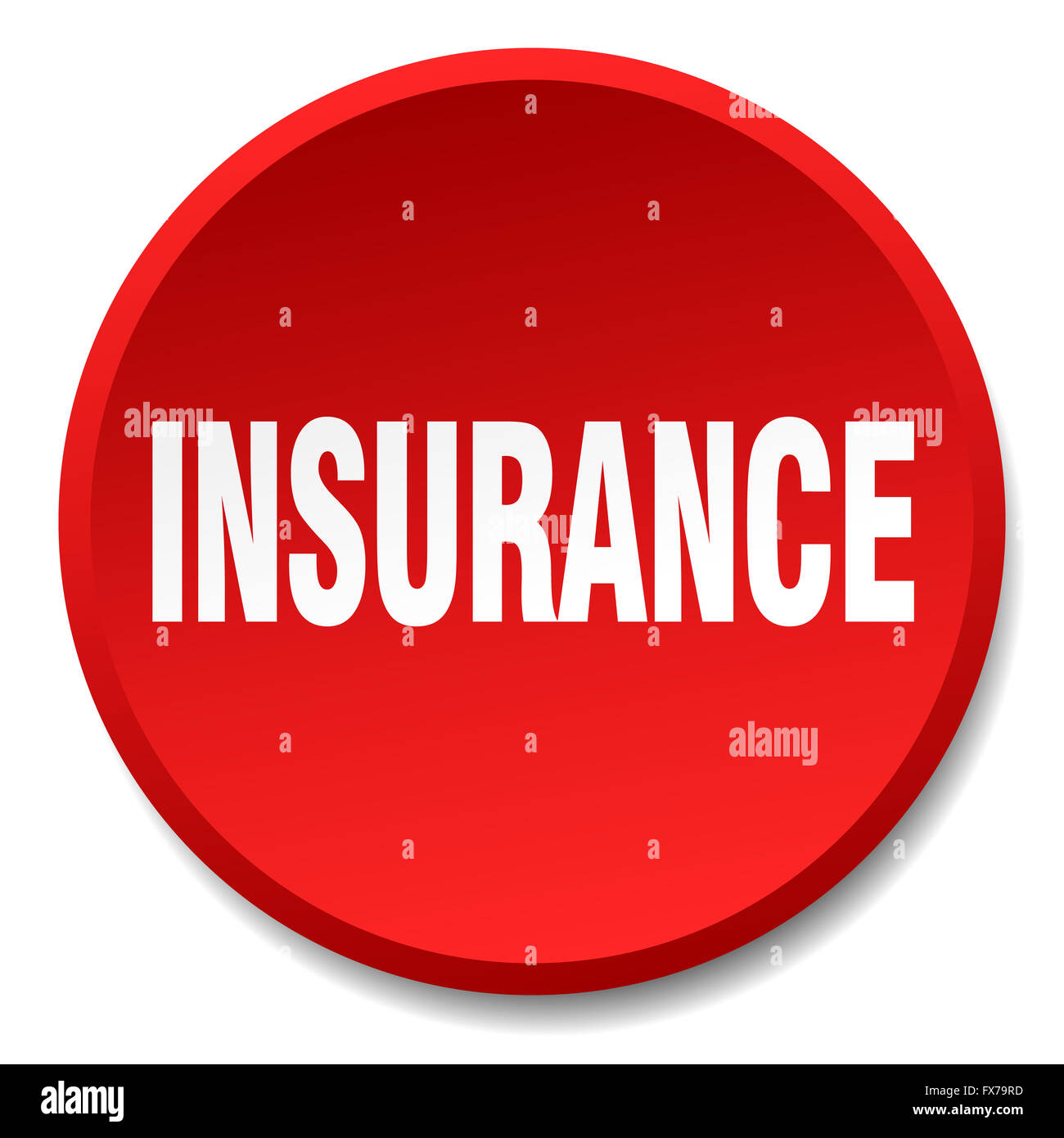 insurance red round flat isolated push button Stock Photo - Alamy