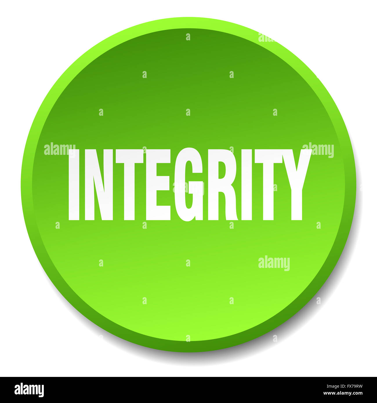 integrity green round flat isolated push button Stock Photo - Alamy