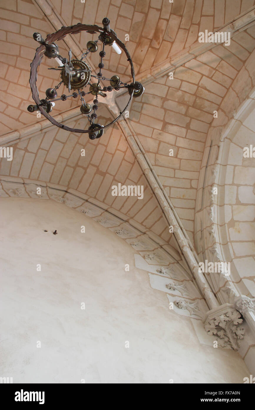 The vaulted ceiling of the private chapel in the medieval castle of ...