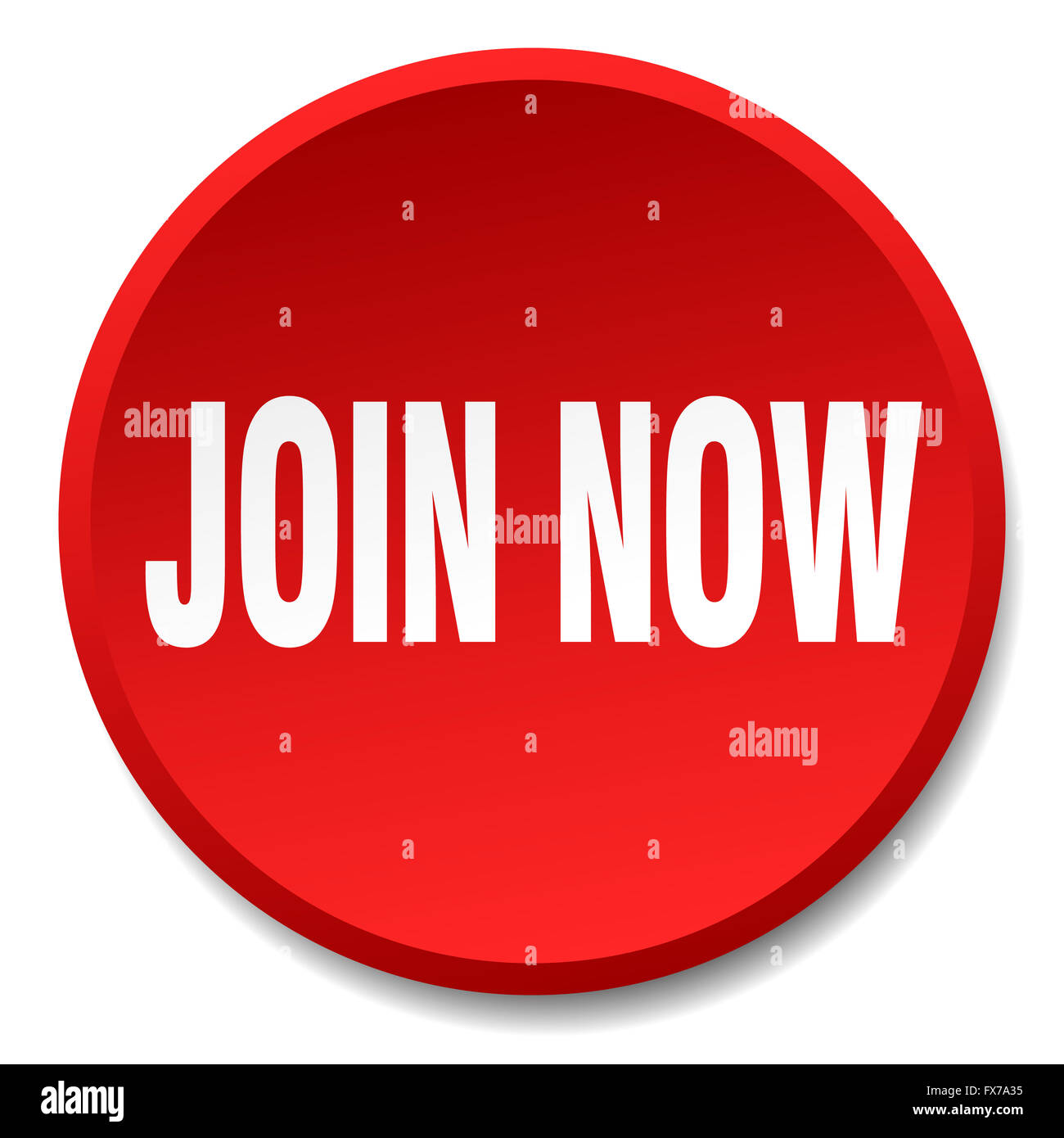 join now red round flat isolated push button Stock Photo - Alamy