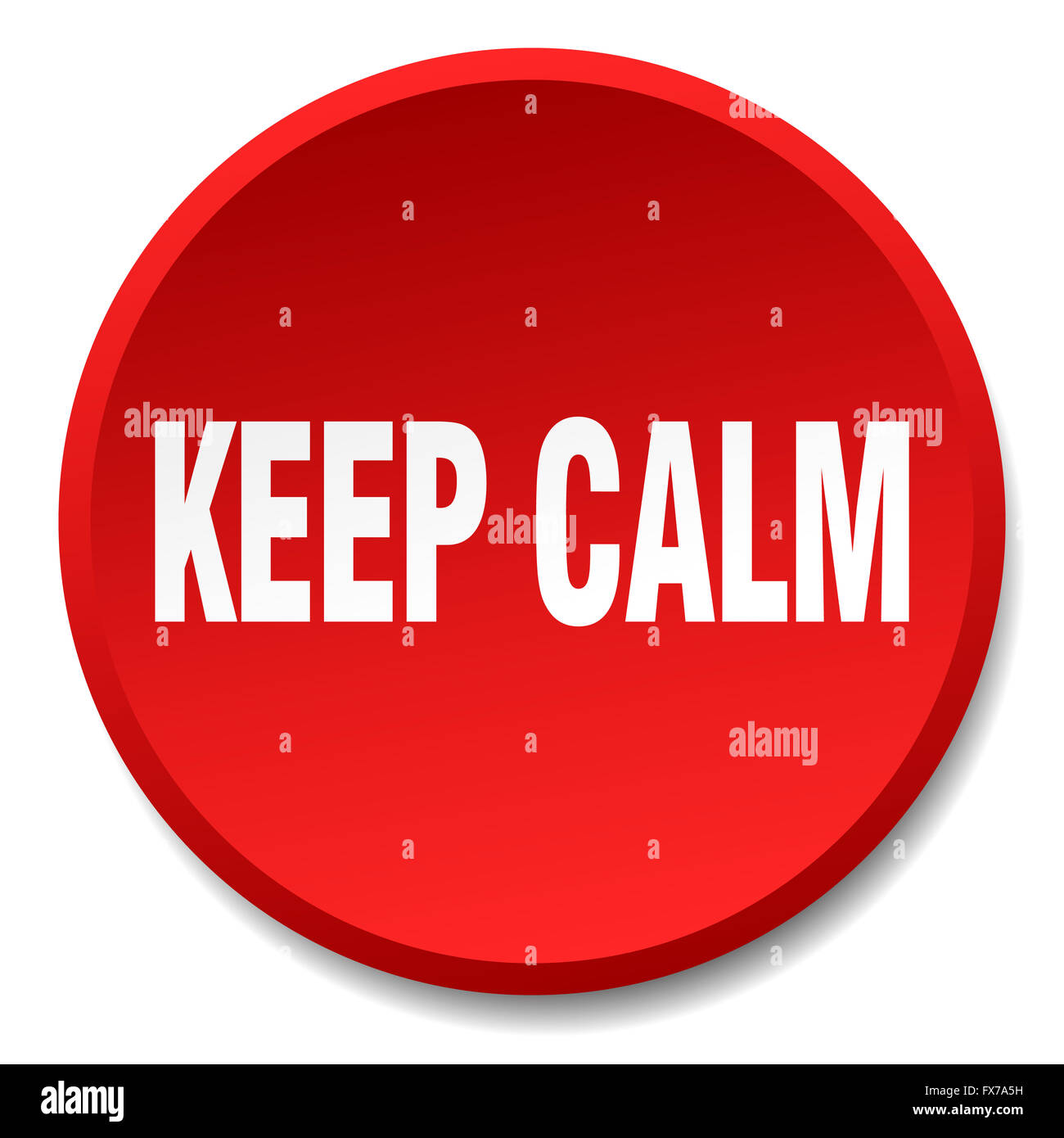 keep calm red round flat isolated push button Stock Photo - Alamy