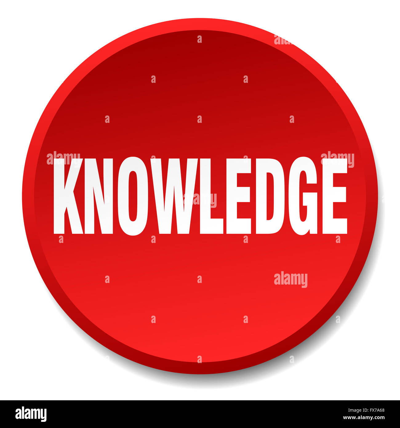 knowledge red round flat isolated push button Stock Photo - Alamy