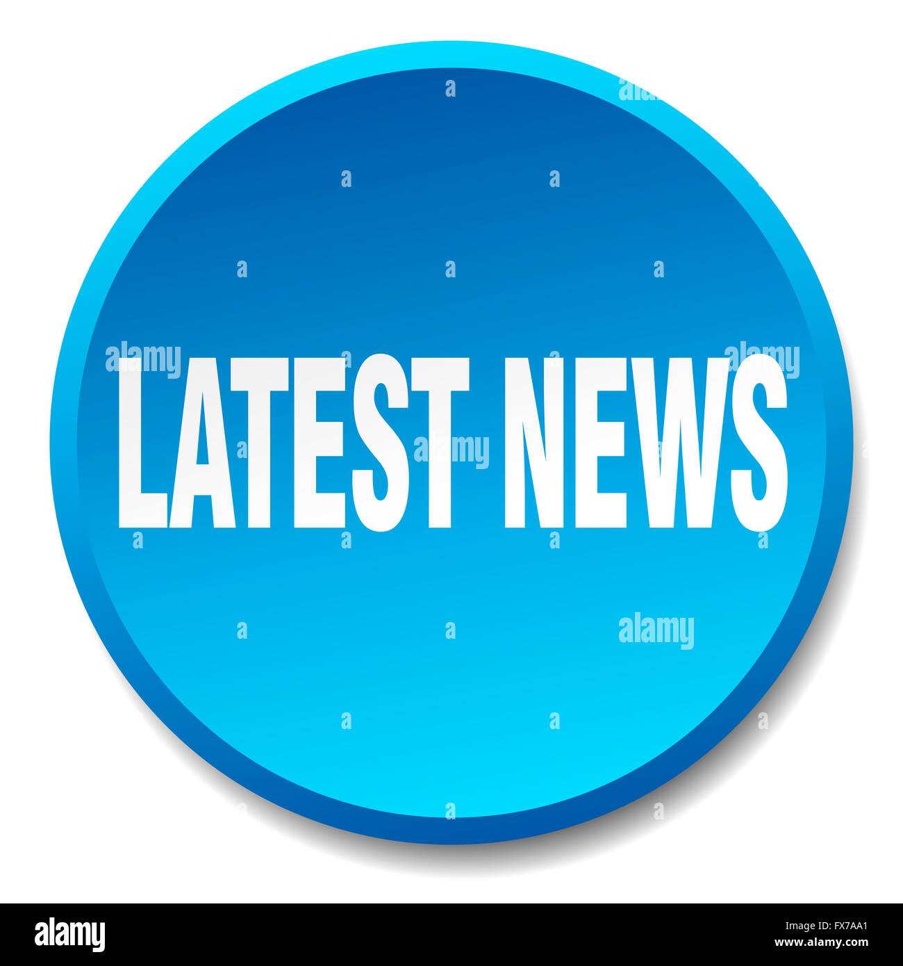 latest news blue round flat isolated push button Stock Photo - Alamy