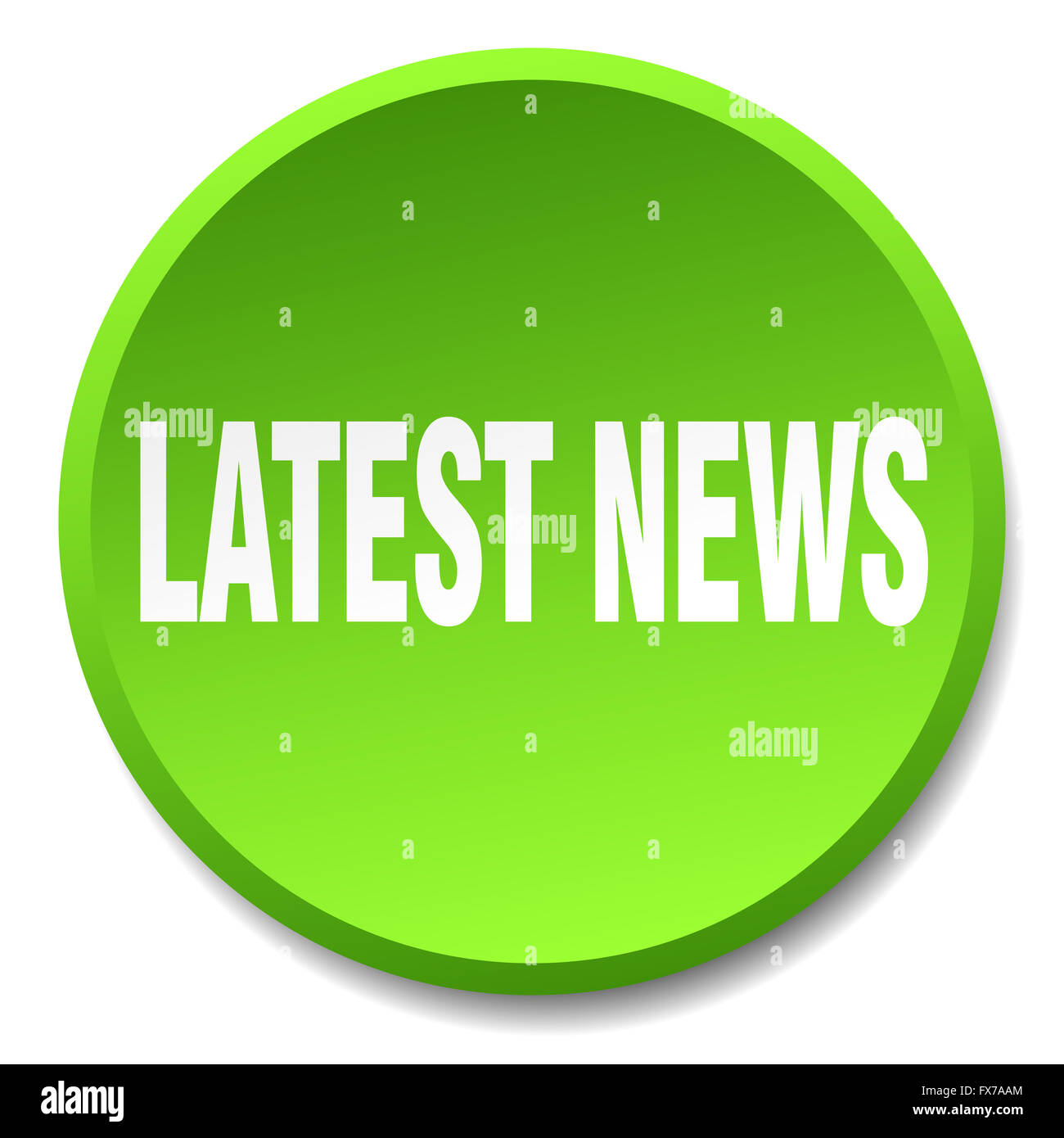 latest news green round flat isolated push button Stock Photo - Alamy
