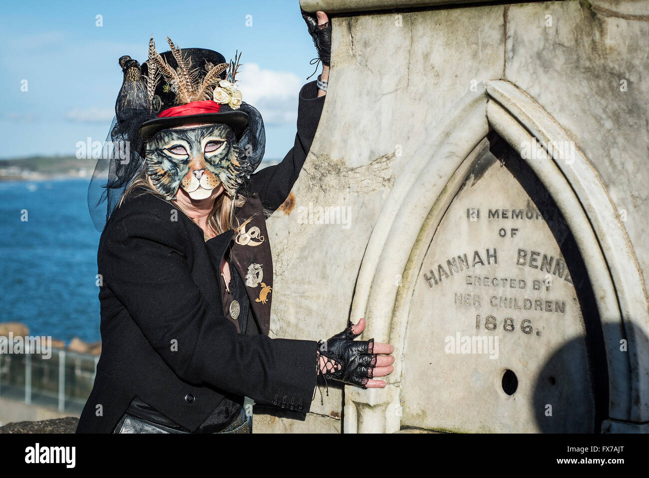 A masked guiser in Penzance Stock Photo - Alamy