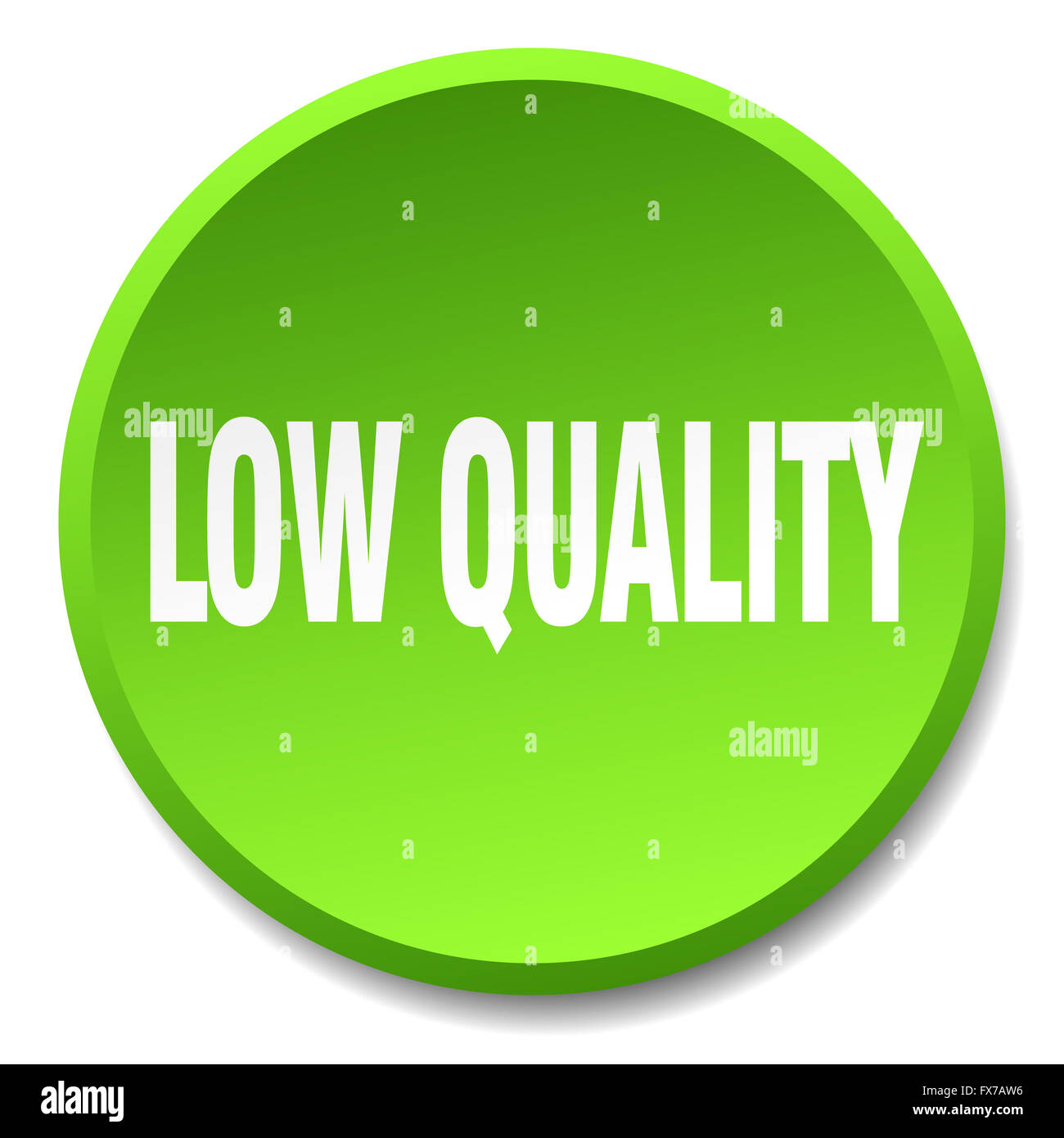 low quality green round flat isolated push button Stock Photo - Alamy