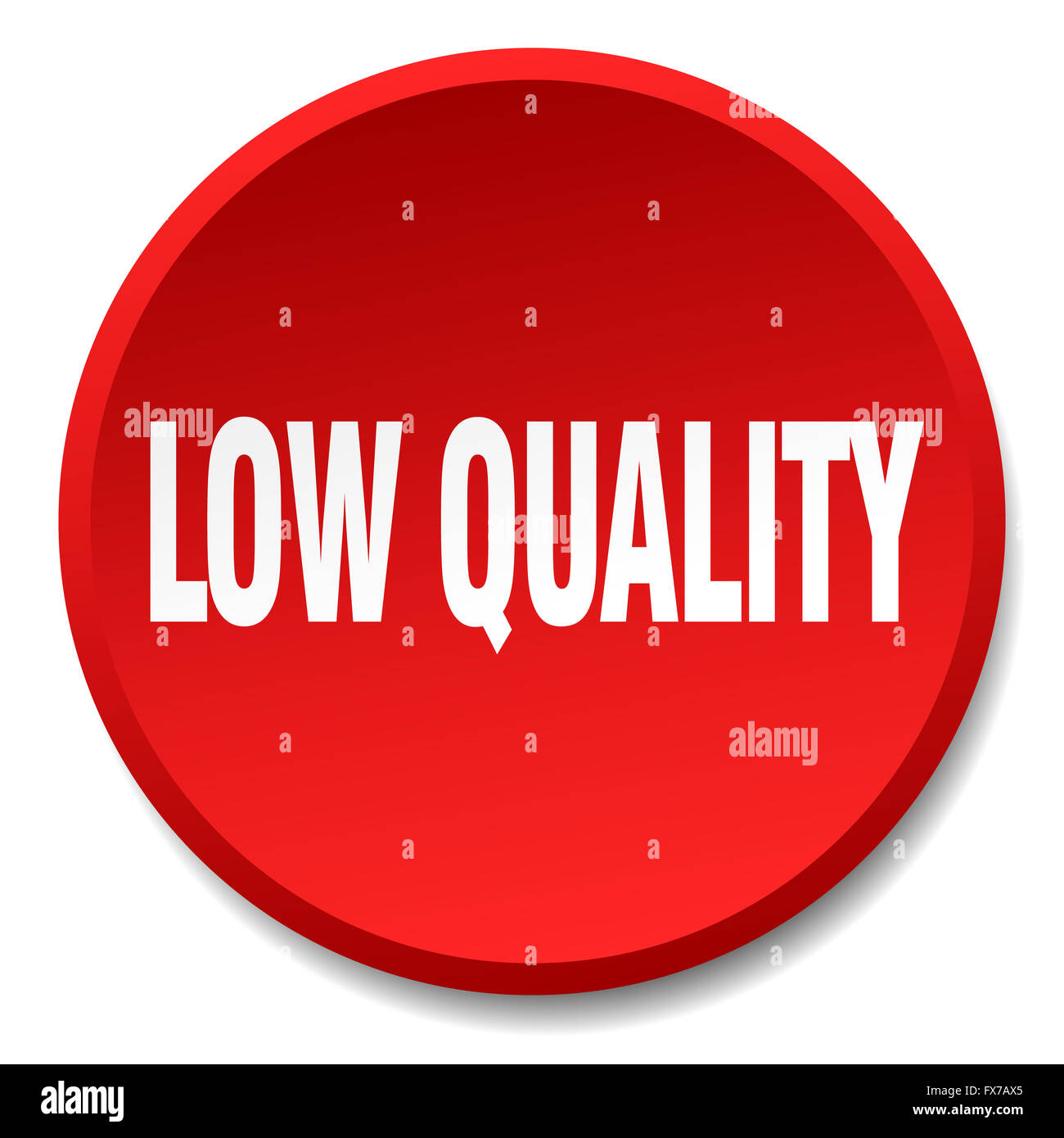 low quality red round flat isolated push button Stock Photo - Alamy