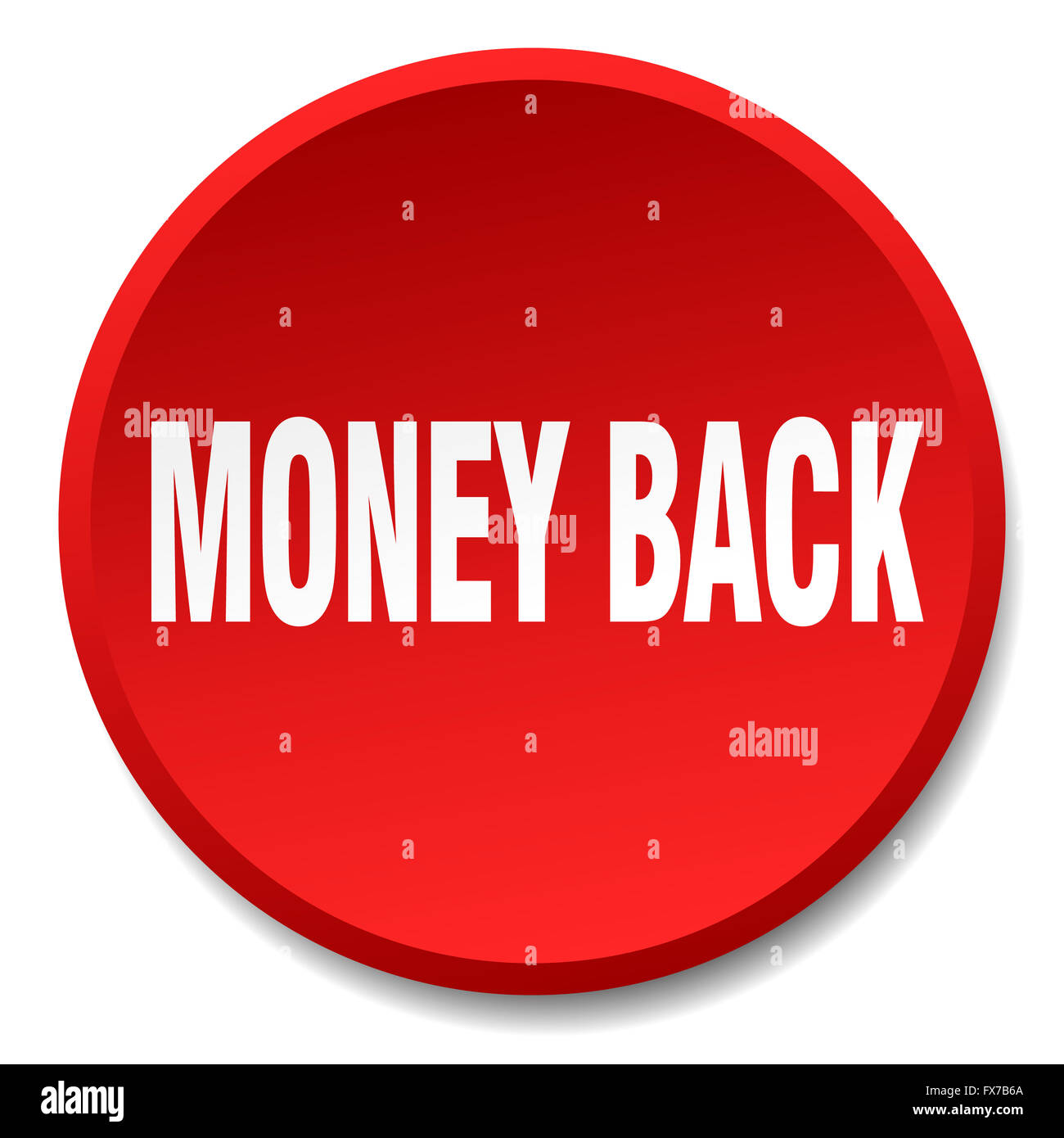 money back red round flat isolated push button Stock Photo - Alamy