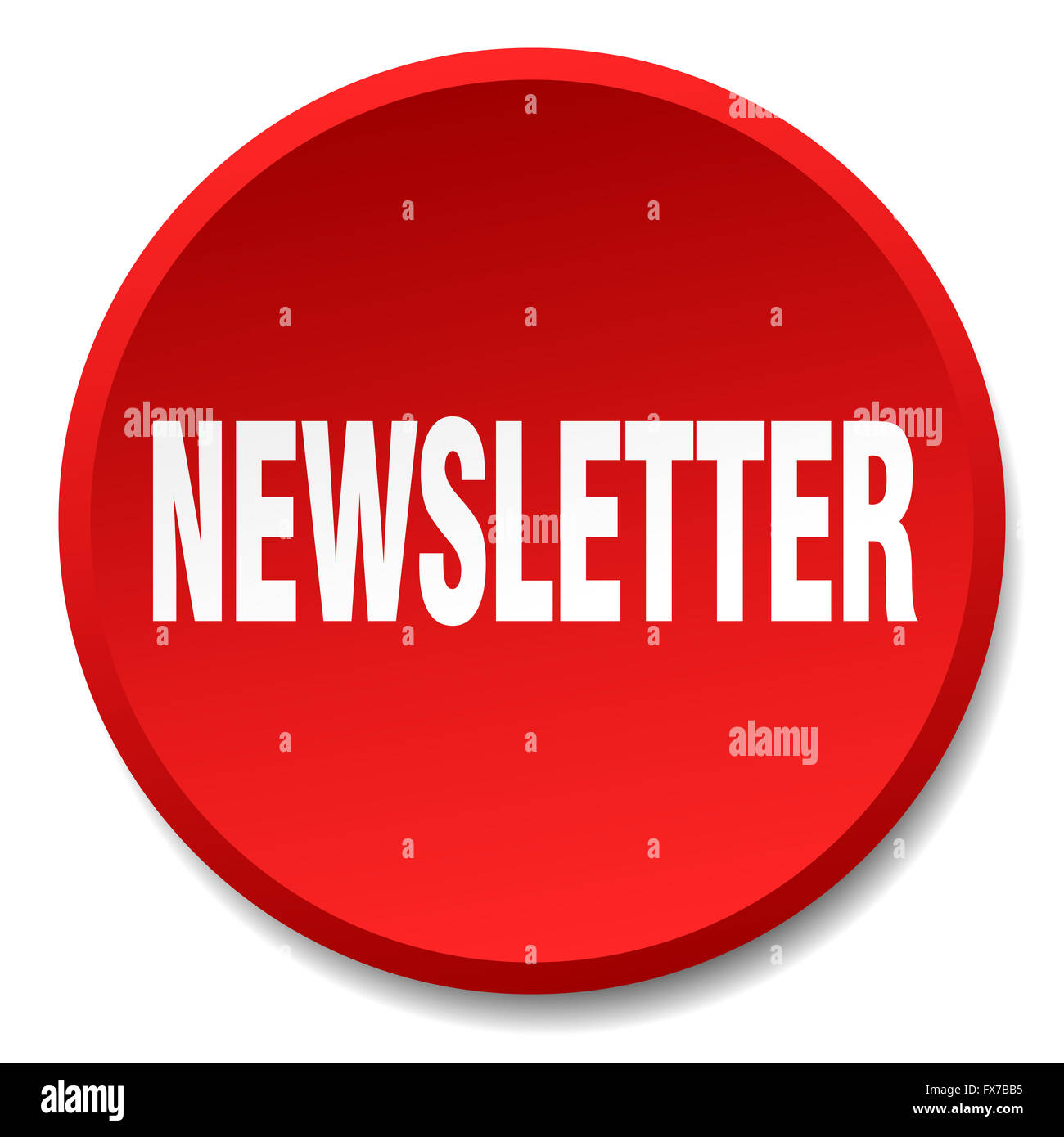 newsletter red round flat isolated push button Stock Photo - Alamy