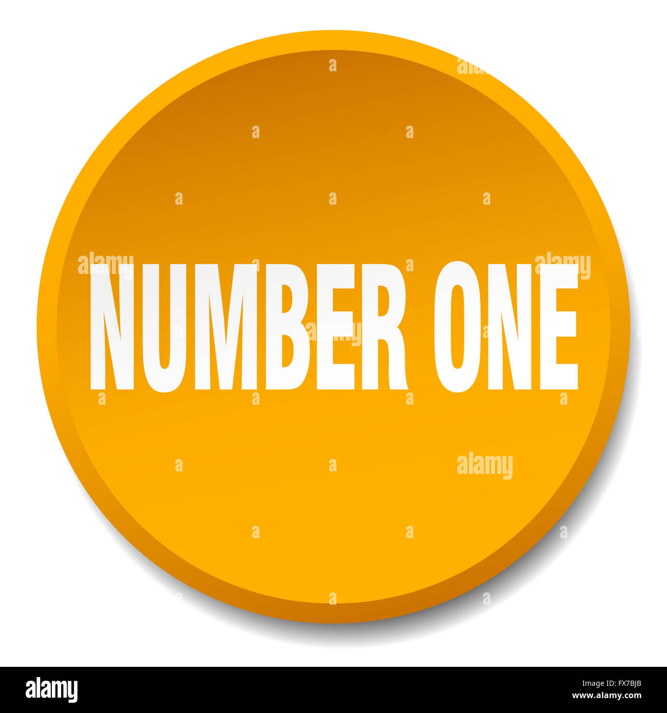 number one orange round flat isolated push button Stock Photo - Alamy