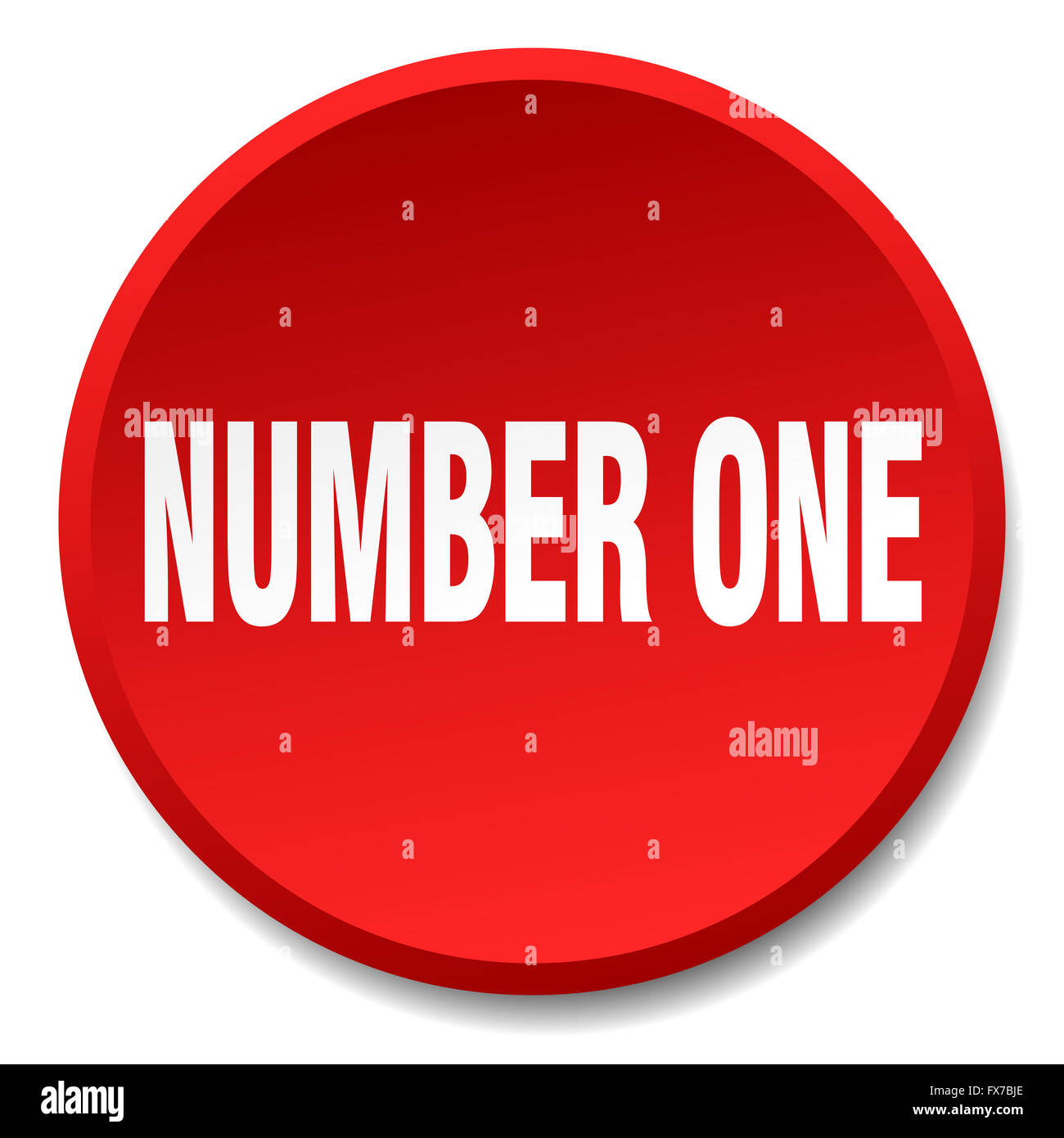 number one red round flat isolated push button Stock Photo - Alamy