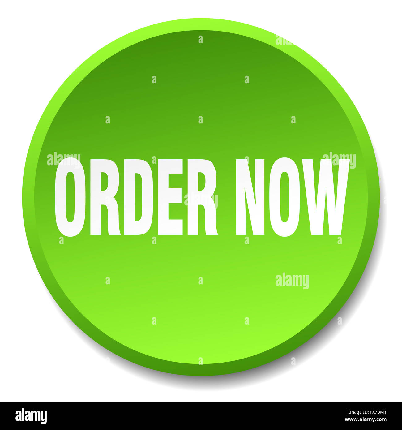 order now green round flat isolated push button Stock Photo - Alamy
