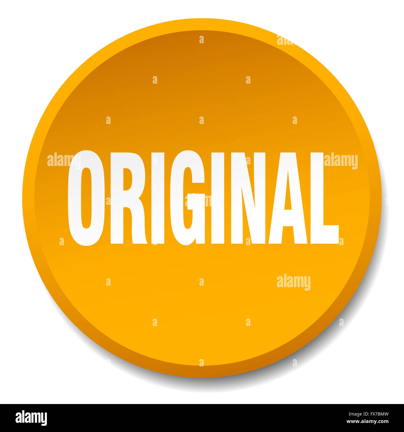 original orange round flat isolated push button Stock Photo - Alamy