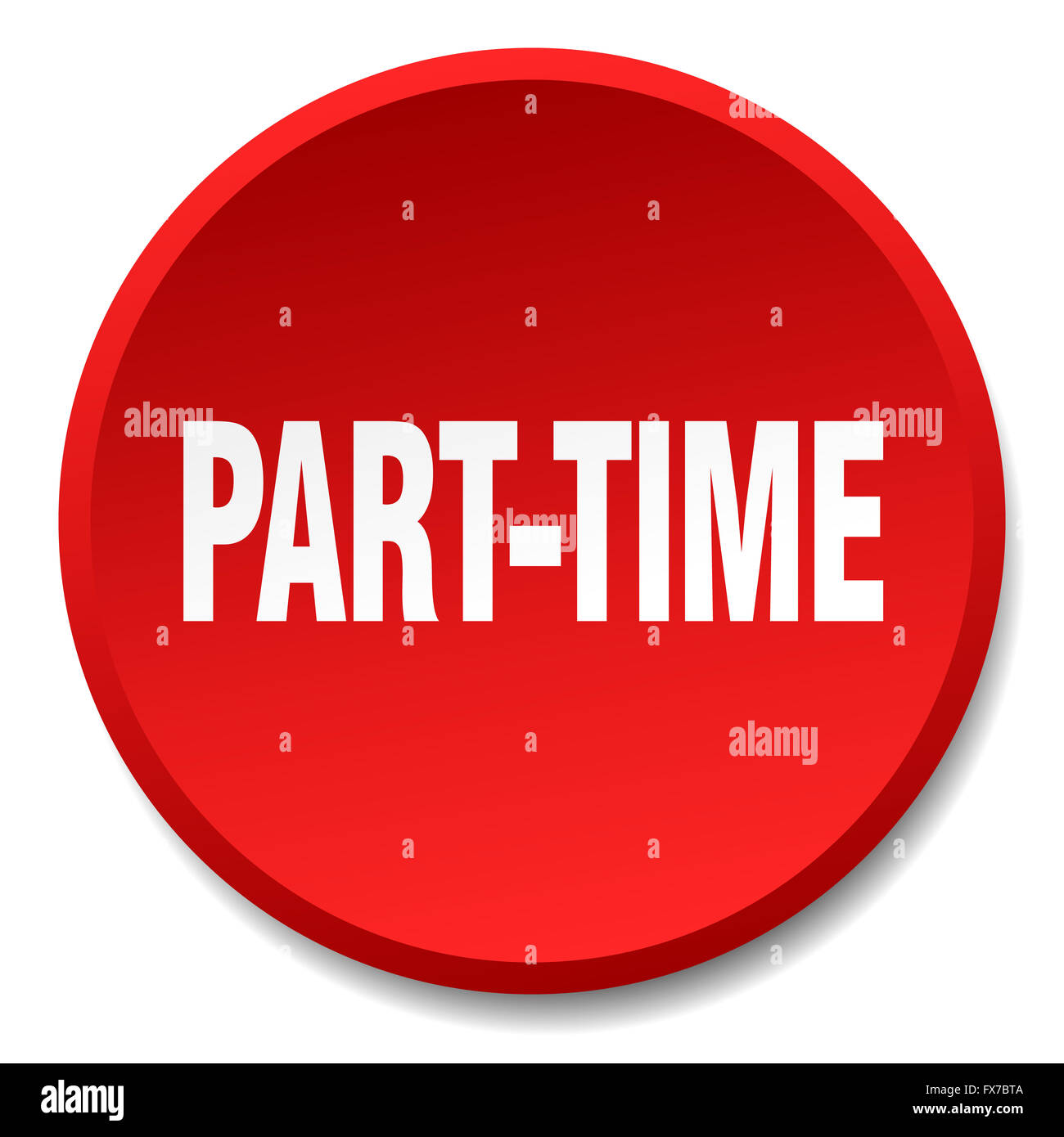 part-time red round flat isolated push button Stock Photo - Alamy