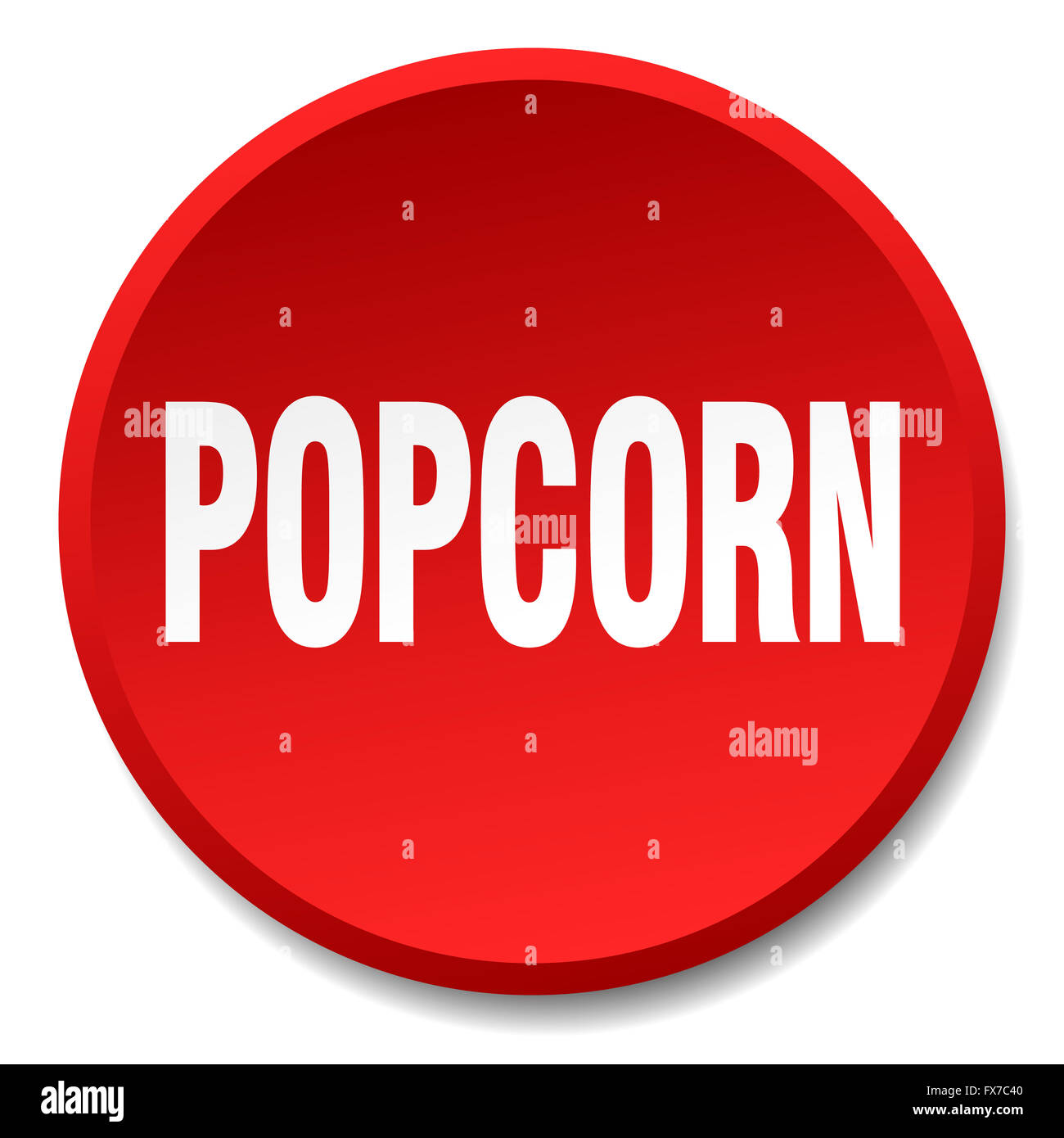 popcorn red round flat isolated push button Stock Photo - Alamy