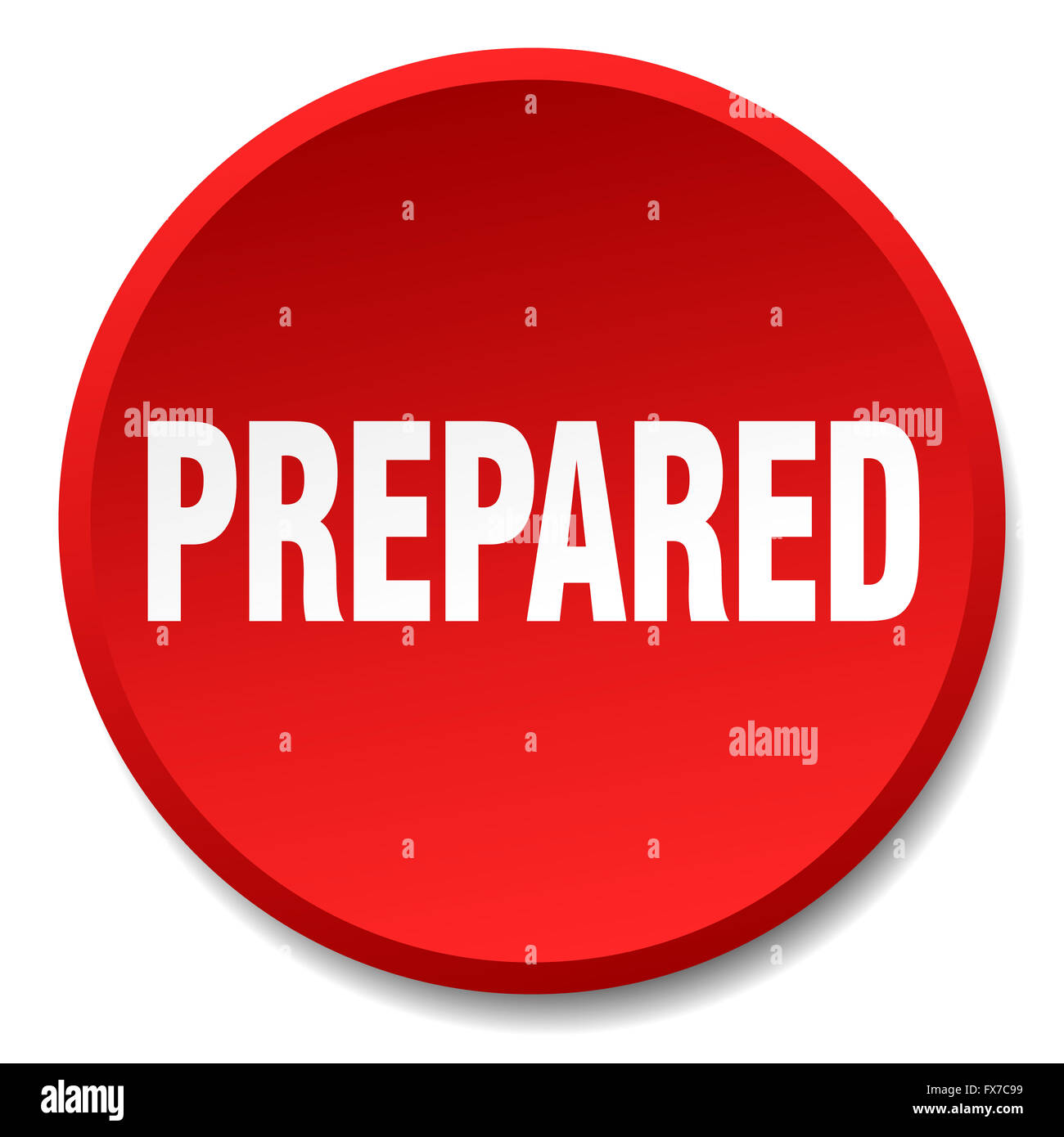 prepared red round flat isolated push button Stock Photo - Alamy