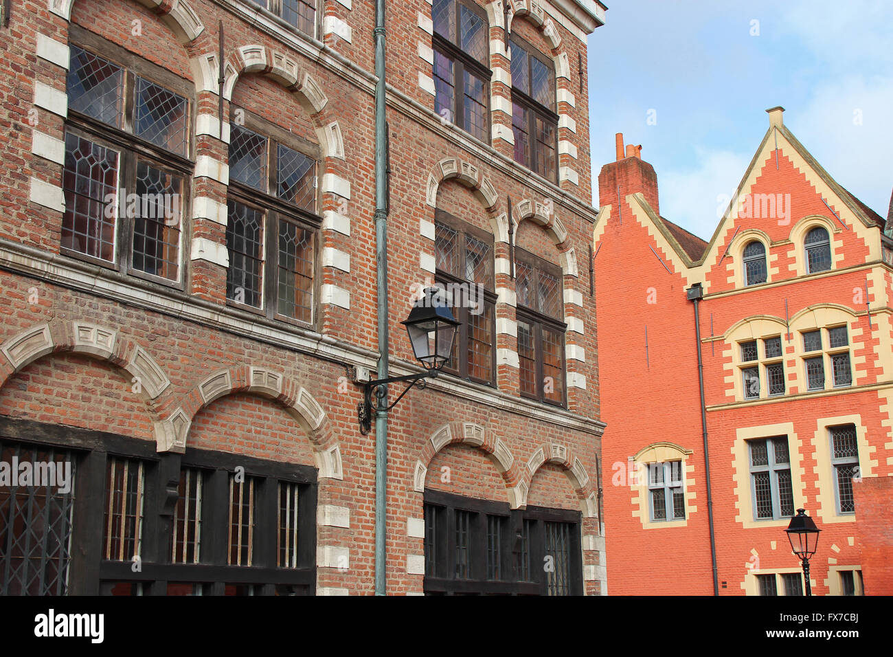 Facades of brick-built buildings in Lille (France Stock Photo - Alamy
