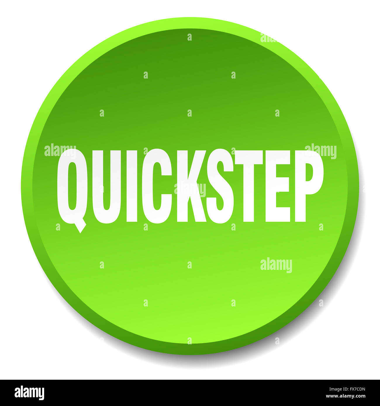 quickstep green round flat isolated push button Stock Photo - Alamy