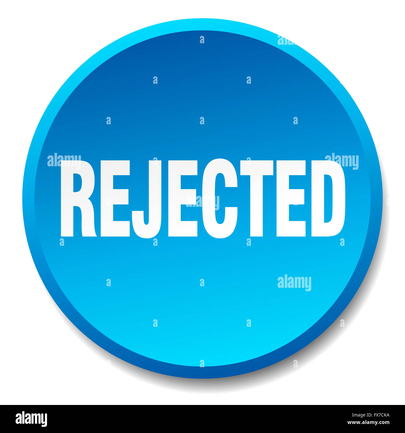 rejected blue round flat isolated push button Stock Photo - Alamy