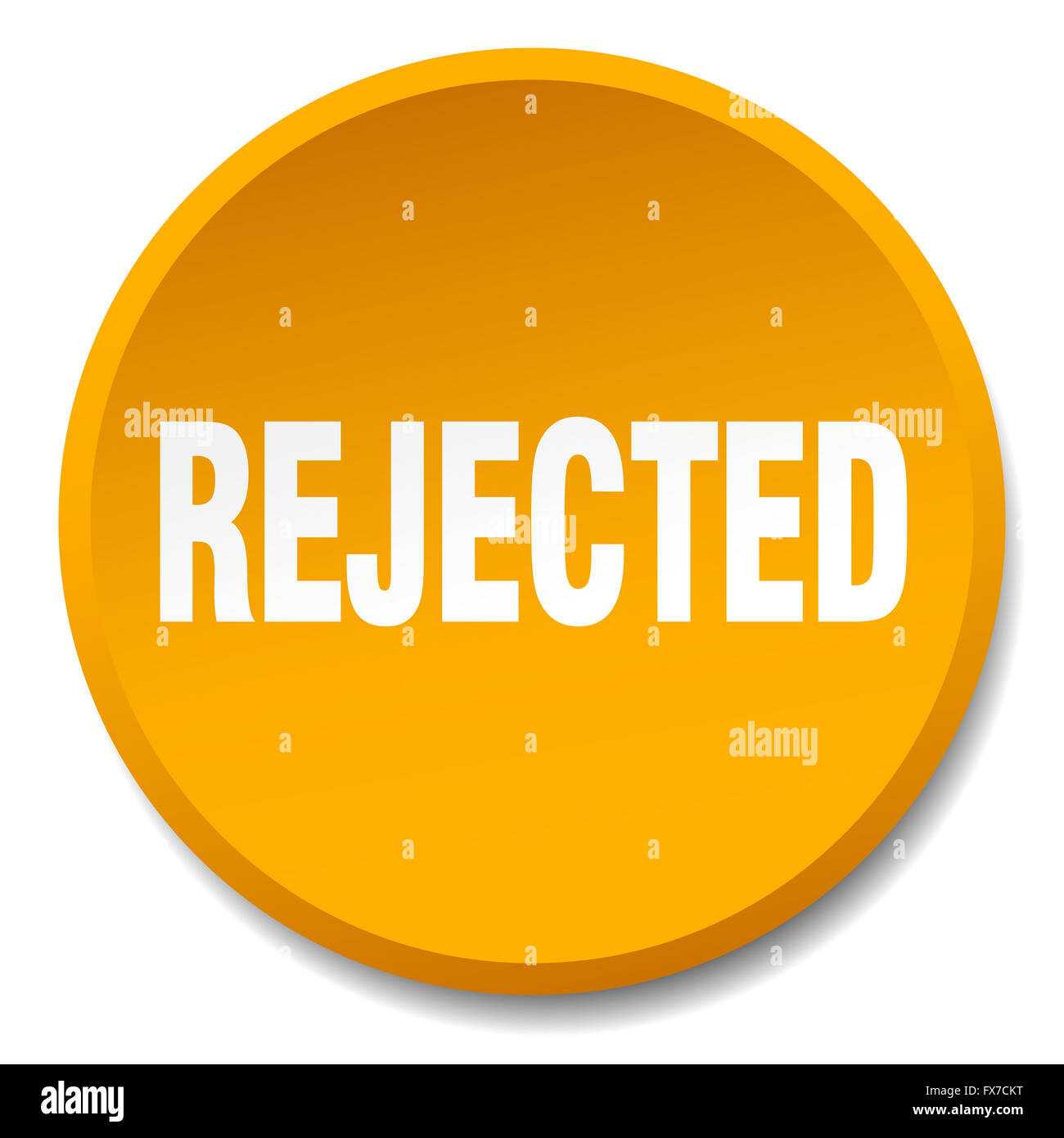 rejected orange round flat isolated push button Stock Photo - Alamy