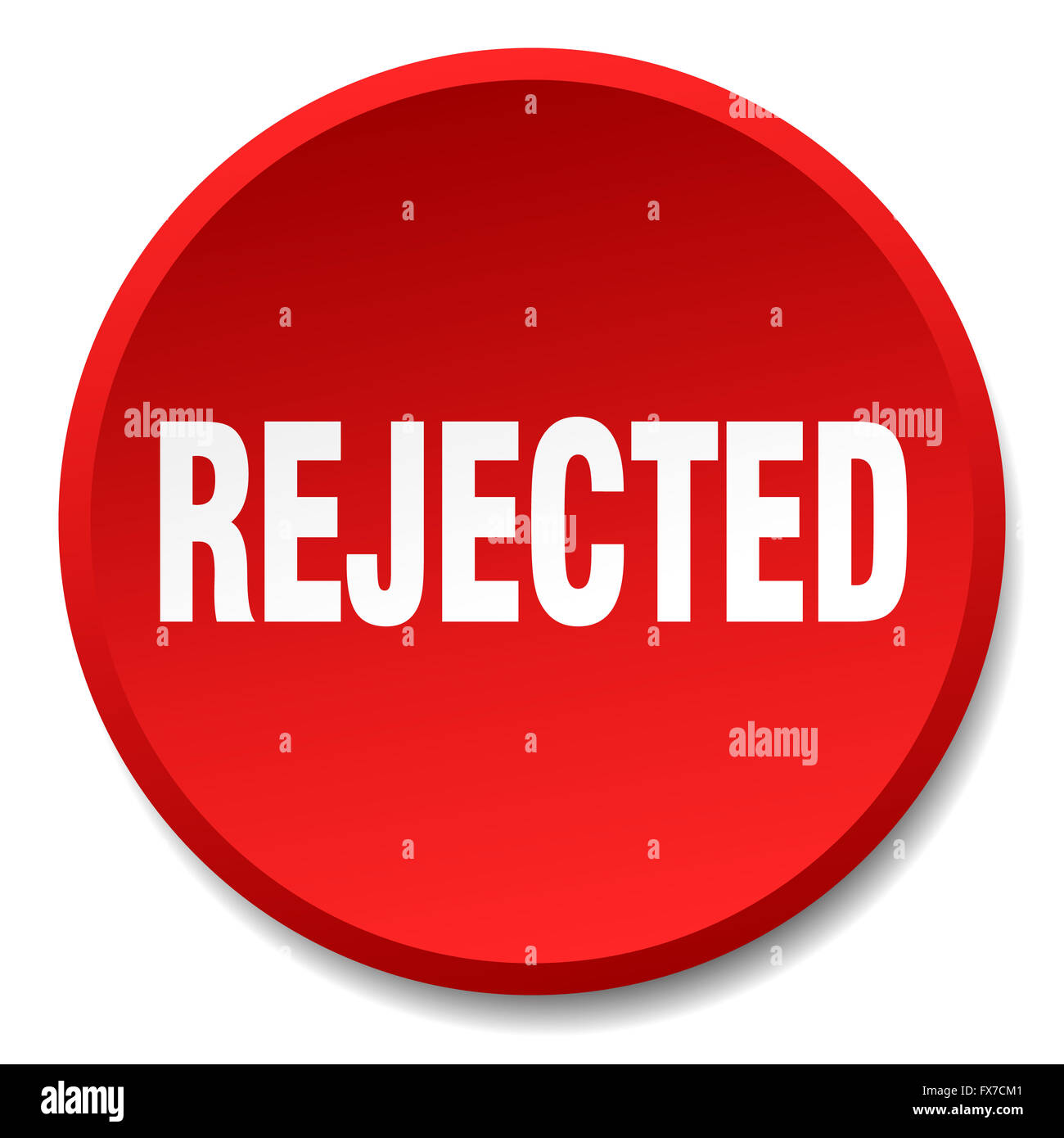 rejected red round flat isolated push button Stock Photo - Alamy