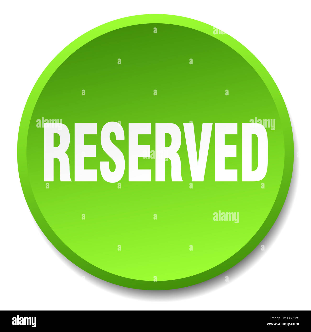 reserved green round flat isolated push button Stock Photo - Alamy
