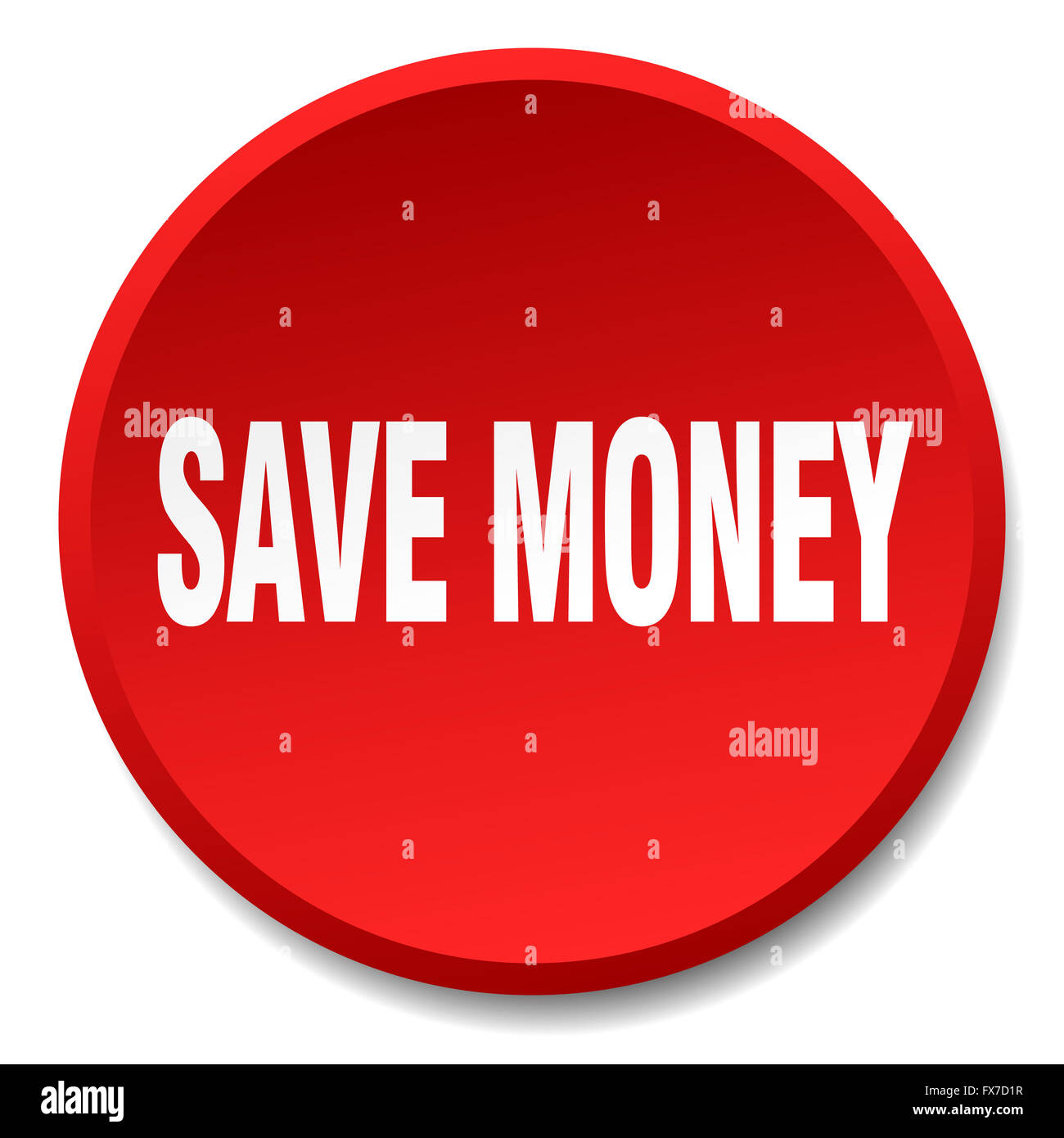 save money red round flat isolated push button Stock Photo - Alamy