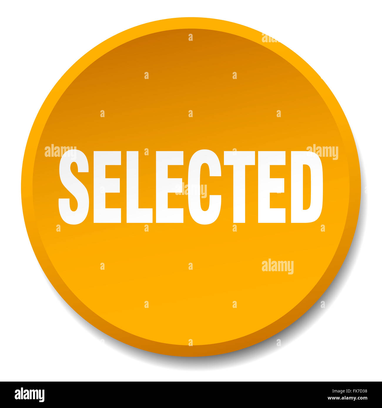 selected orange round flat isolated push button Stock Photo - Alamy