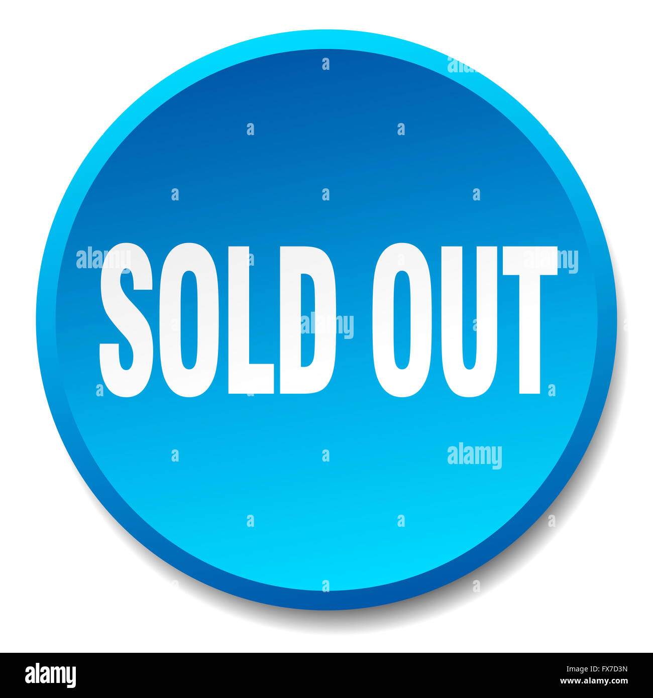 sold out blue round flat isolated push button Stock Photo - Alamy