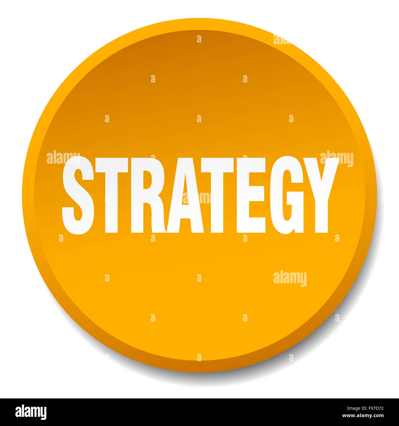 strategy orange round flat isolated push button Stock Photo - Alamy