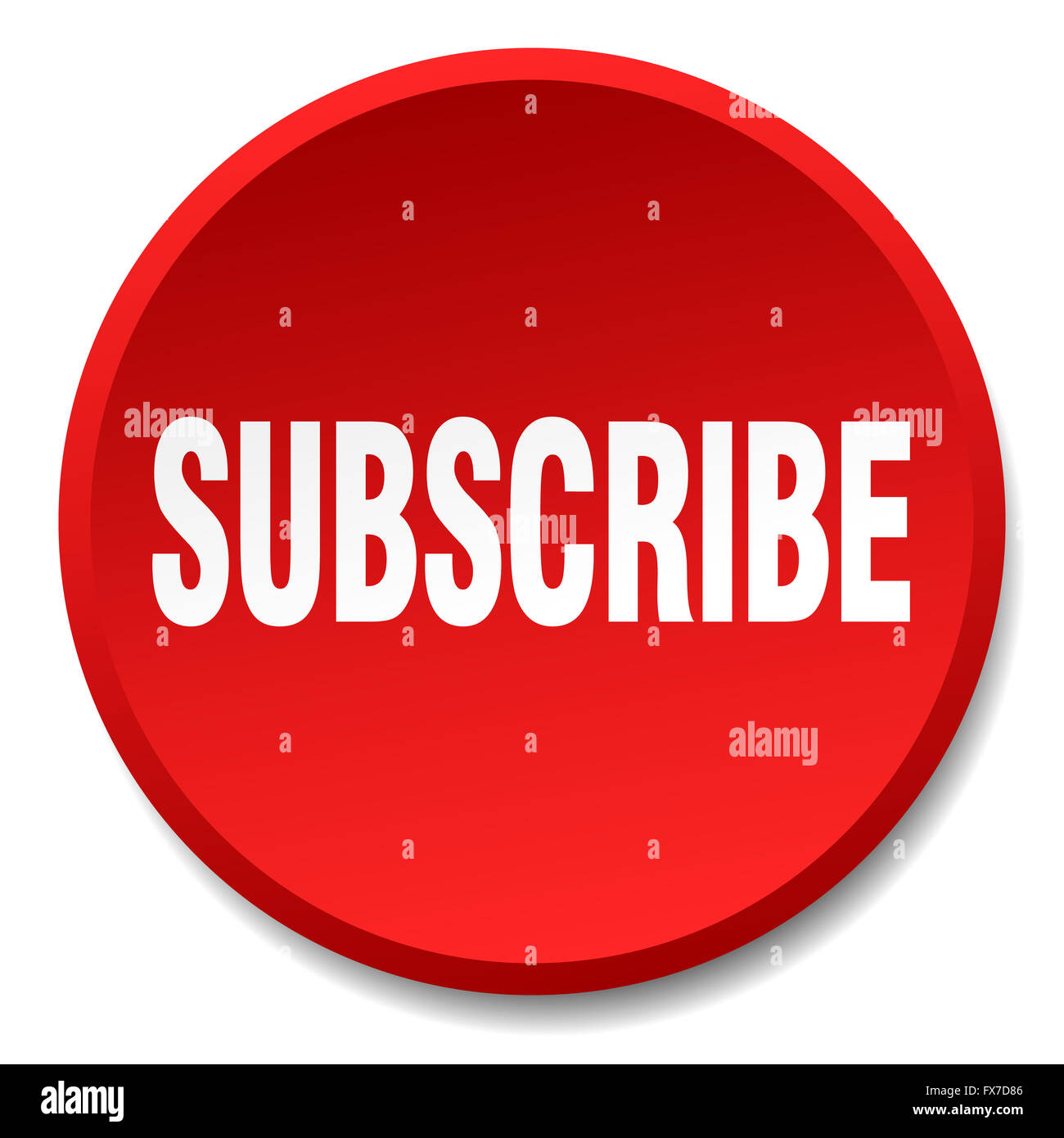 subscribe red round flat isolated push button Stock Photo - Alamy