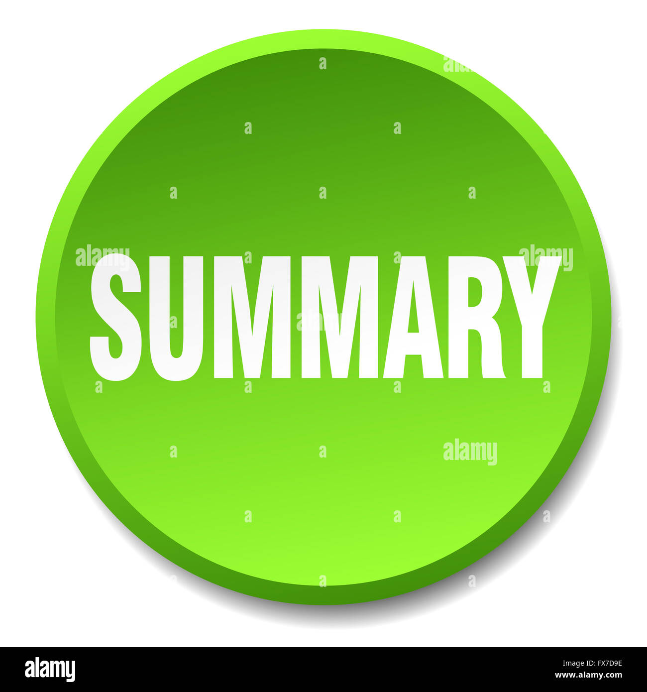 summary green round flat isolated push button Stock Photo - Alamy