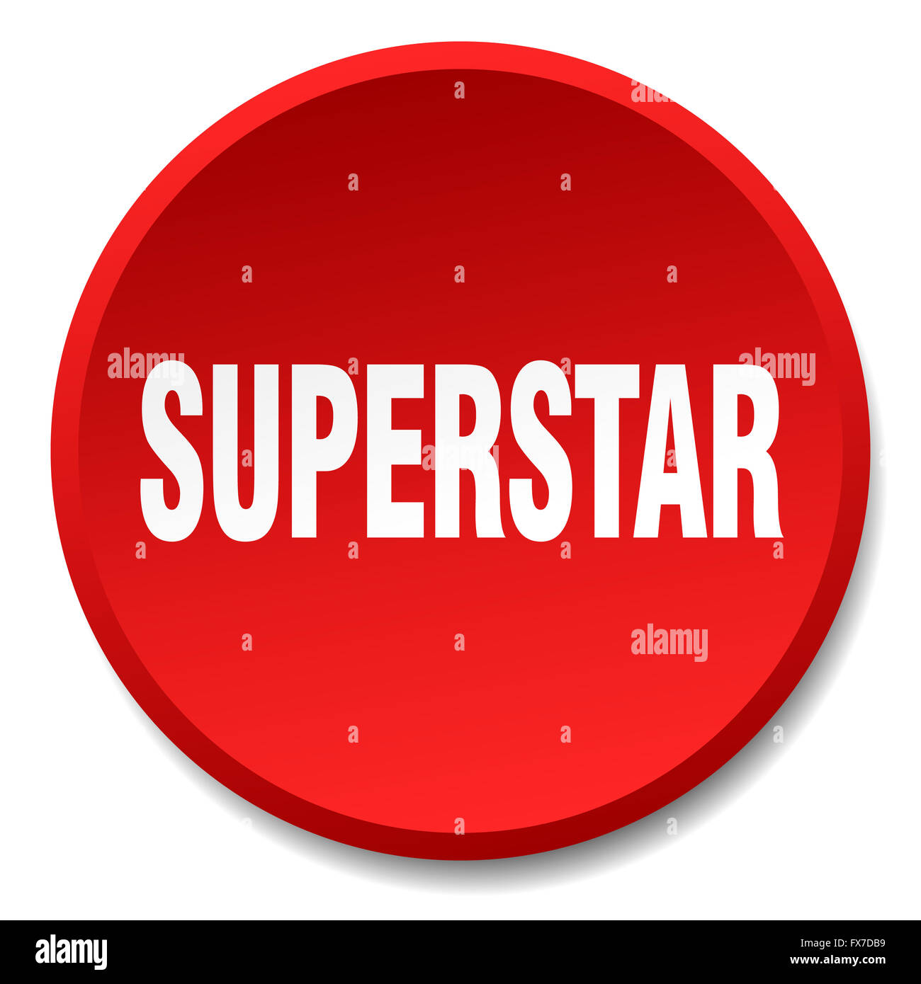 superstar red round flat isolated push button Stock Photo - Alamy