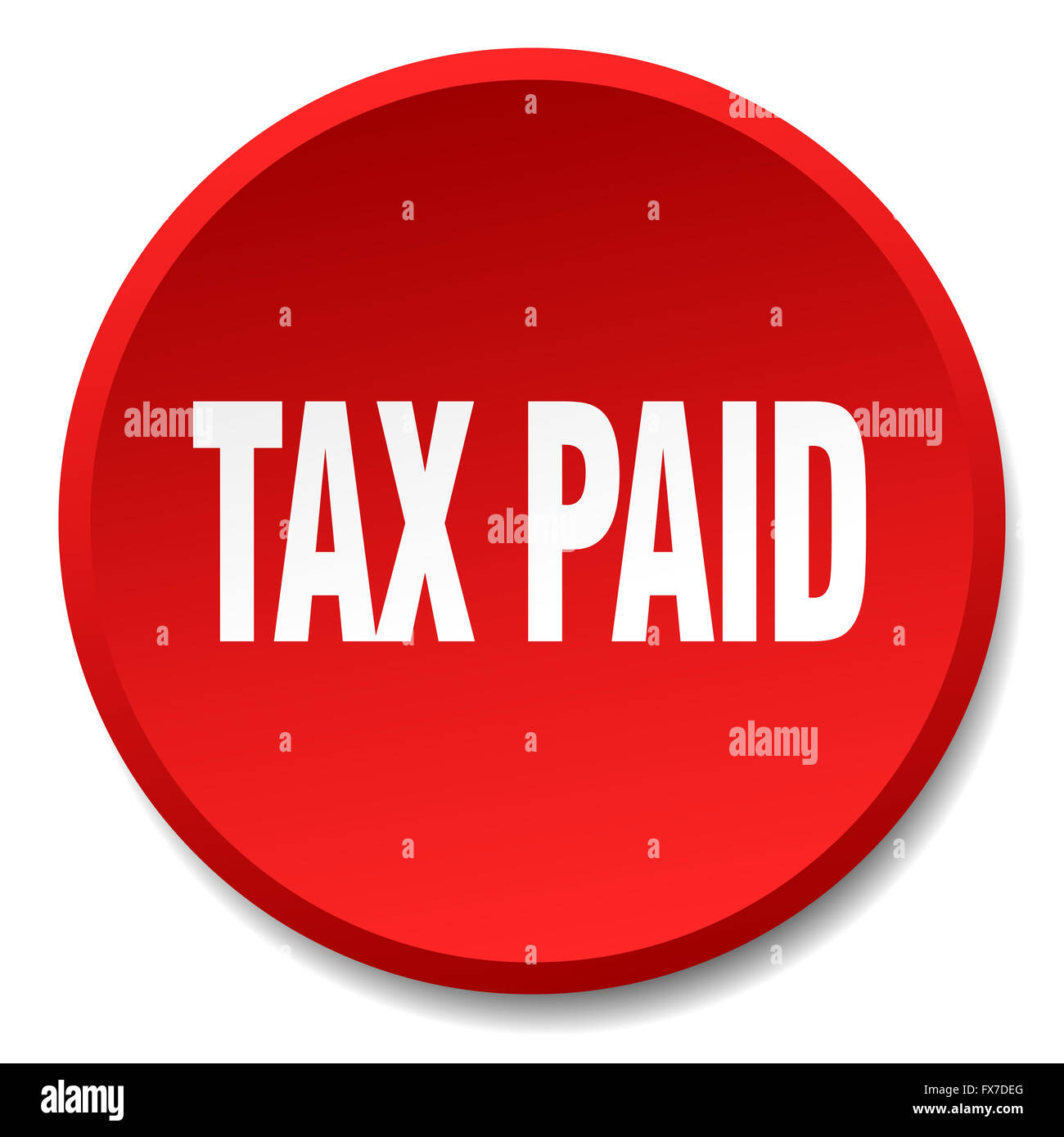 tax paid red round flat isolated push button Stock Photo - Alamy
