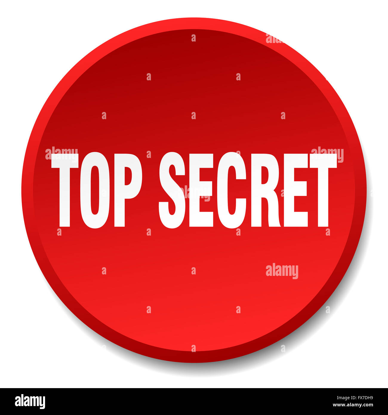 top secret red round flat isolated push button Stock Photo - Alamy
