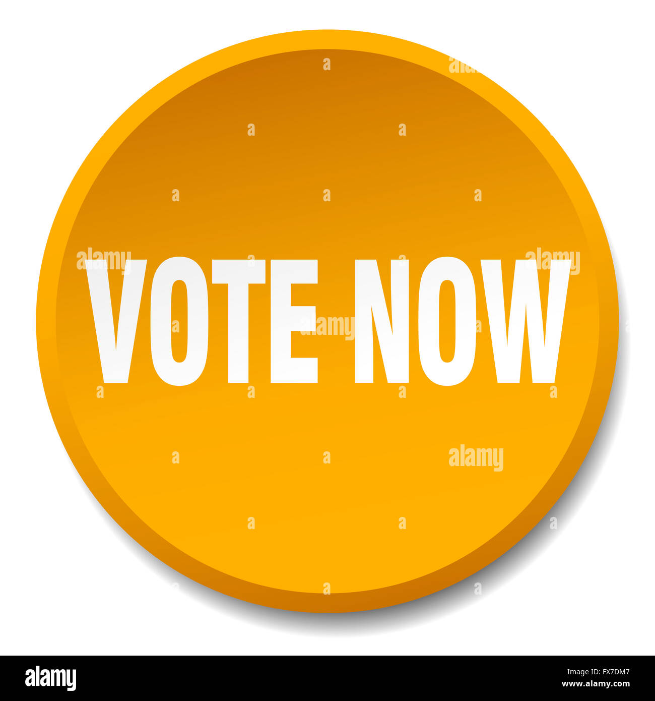 vote now orange round flat isolated push button Stock Photo - Alamy