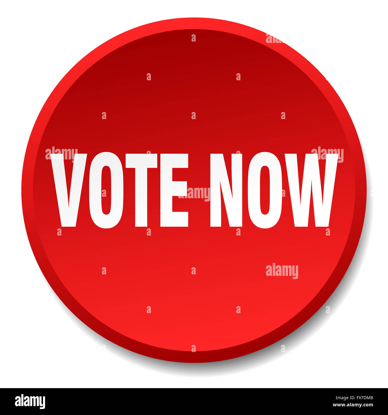 vote now red round flat isolated push button Stock Photo - Alamy