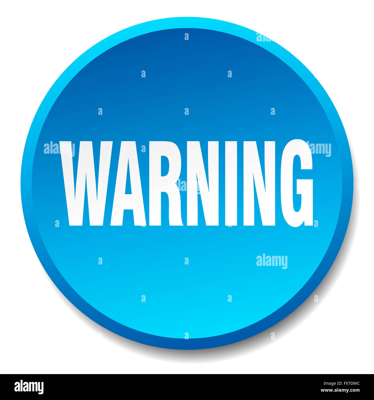 warning blue round flat isolated push button Stock Photo - Alamy