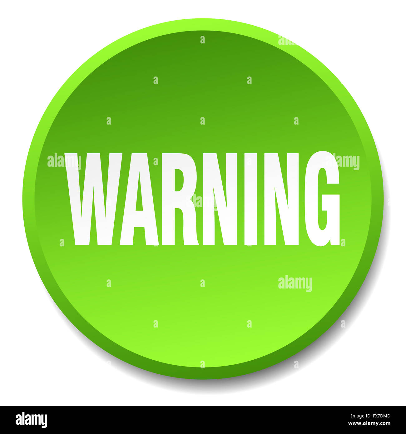 warning green round flat isolated push button Stock Photo - Alamy