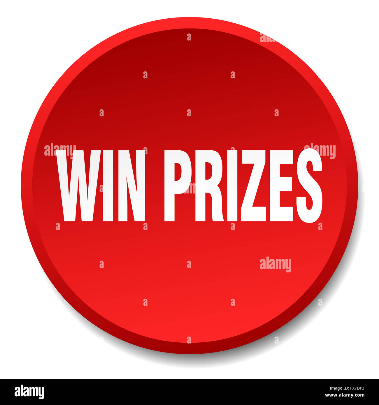 win prizes red round flat isolated push button Stock Photo - Alamy