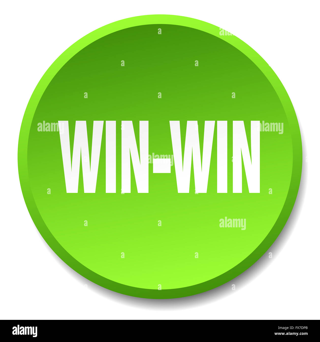 win-win green round flat isolated push button Stock Photo - Alamy