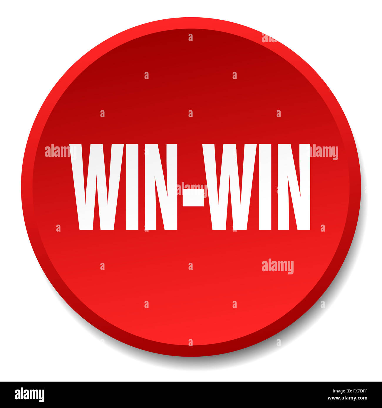 win-win red round flat isolated push button Stock Photo - Alamy