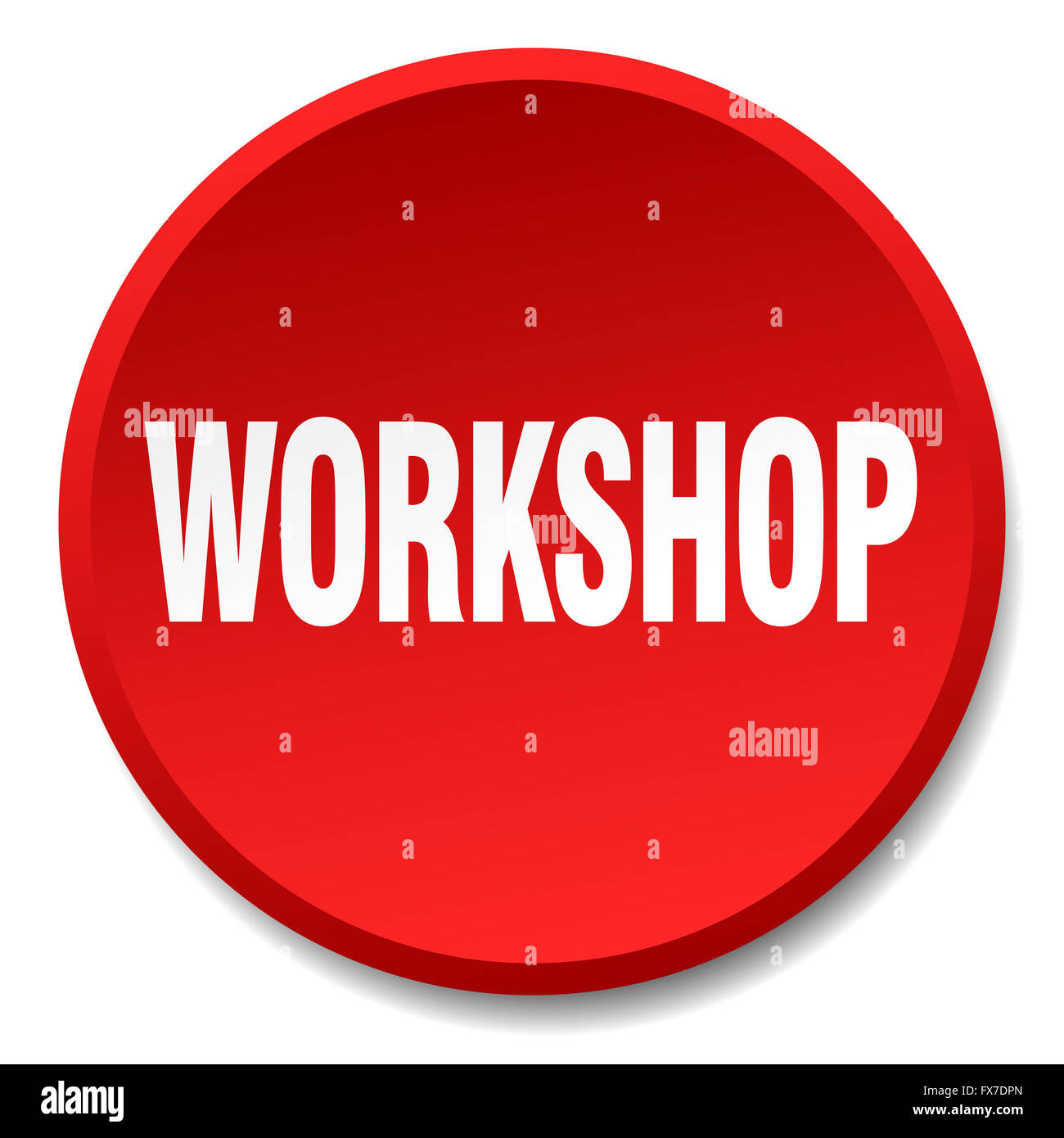 workshop red round flat isolated push button Stock Photo - Alamy