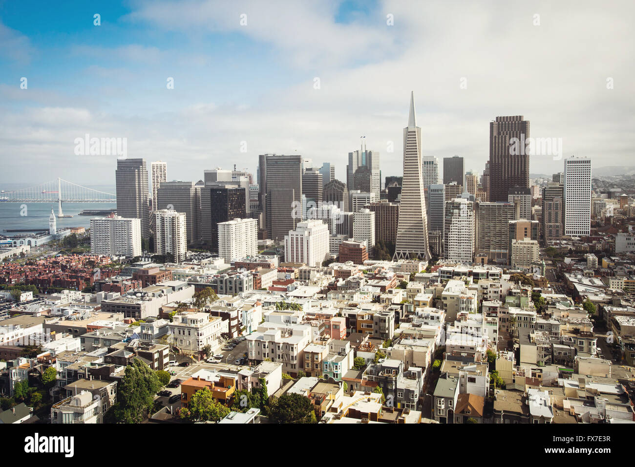 Spectacular aerial panorama of San Francisco Financial District made ...