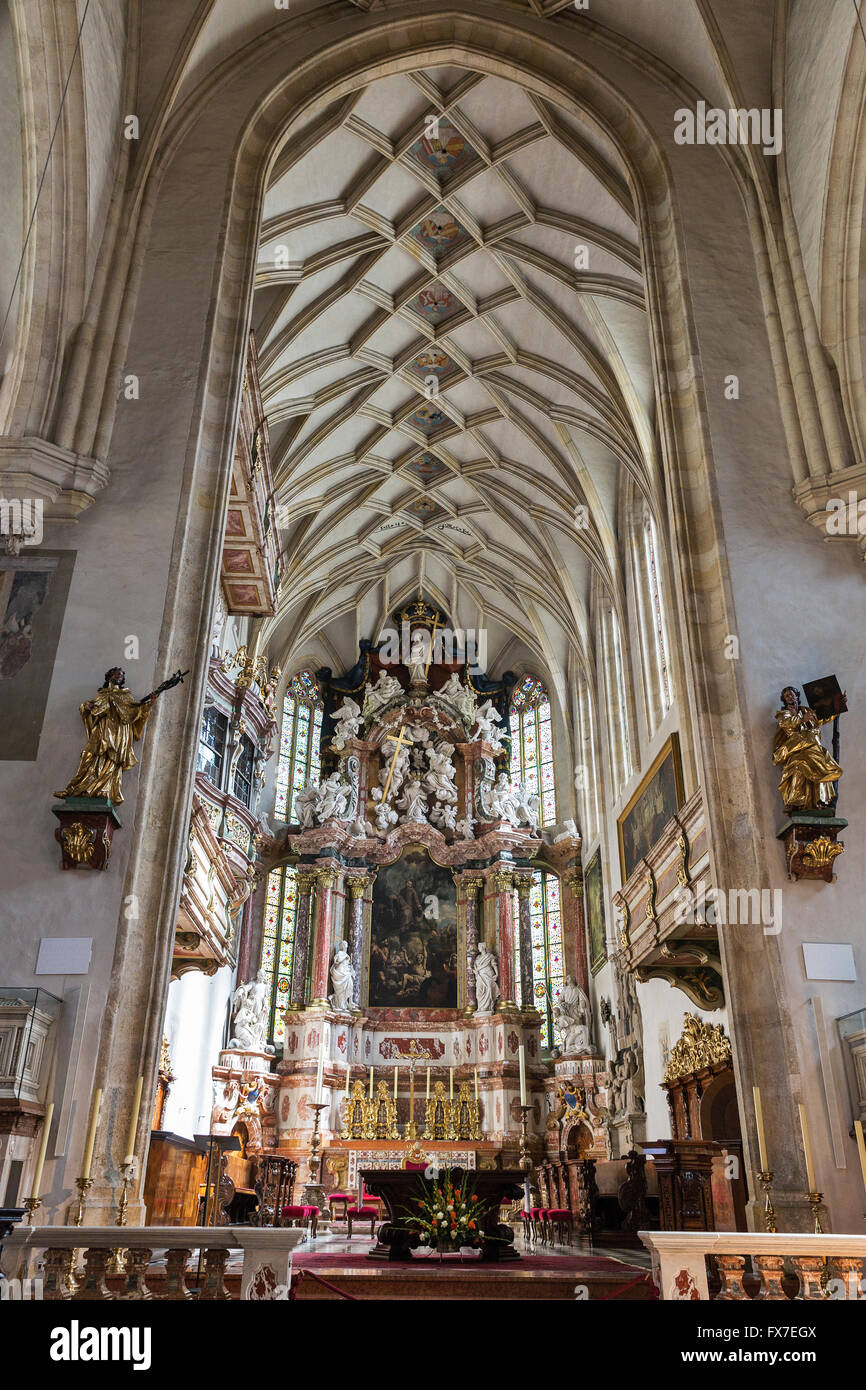 Interior of the Graz Cathedral, the cathedral church dedicated to Saint ...