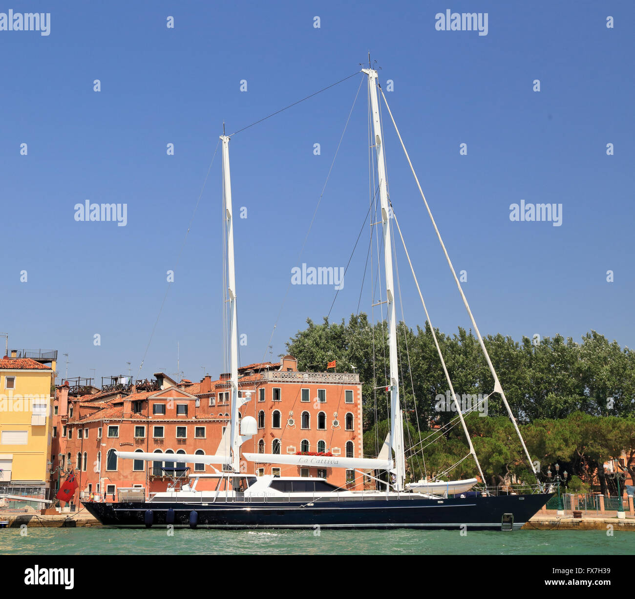 Sailing yacht La Cattiva Stock Photo - Alamy