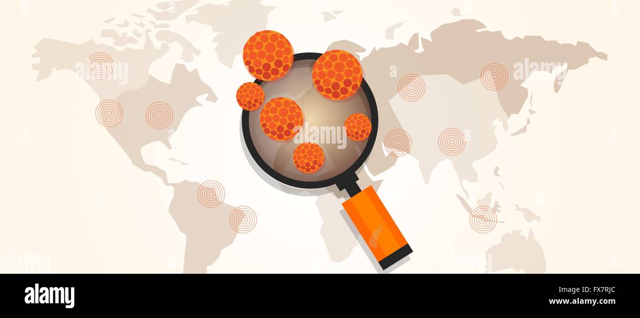 virus outbreak spread pandemic around the world map Stock Vector Image ...